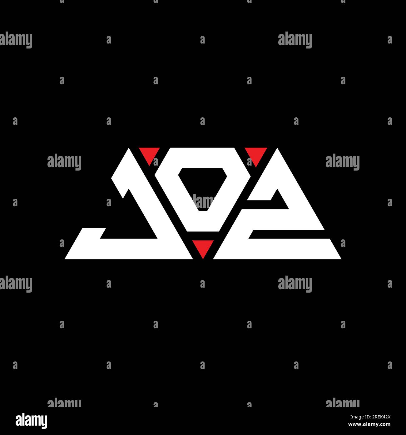 JOZ triangle letter logo design with triangle shape. JOZ triangle logo ...