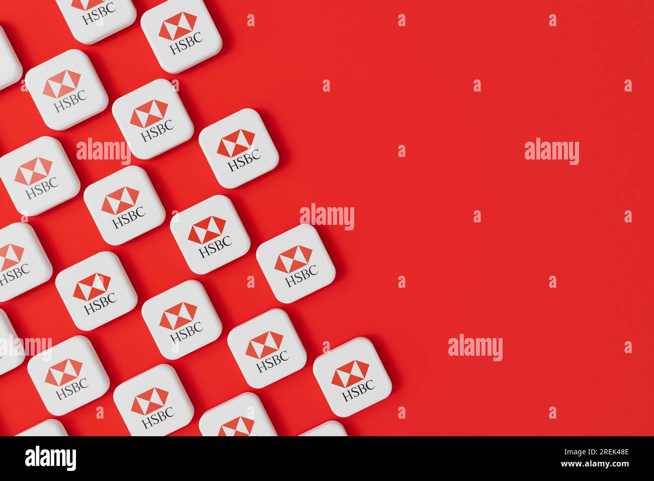 LONDON, UK - July 2023: HSBC bank company logo. 3D Rendering Stock ...