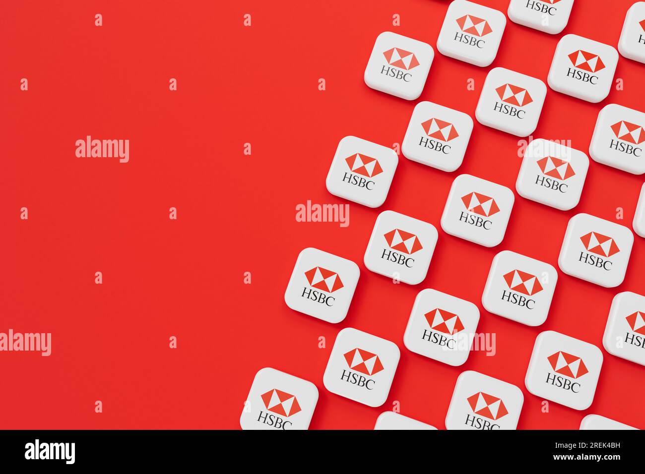 LONDON, UK - July 2023: HSBC bank company logo. 3D Rendering Stock ...