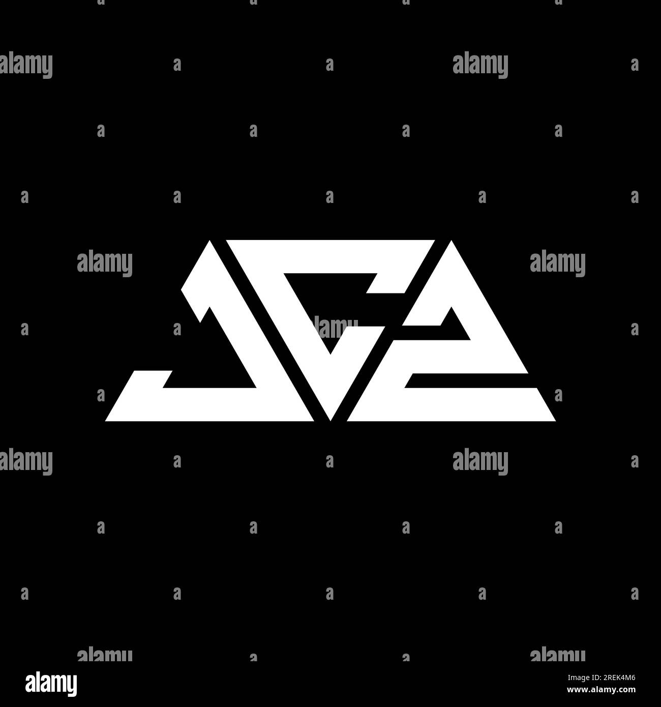 JCZ triangle letter logo design with triangle shape. JCZ triangle logo ...