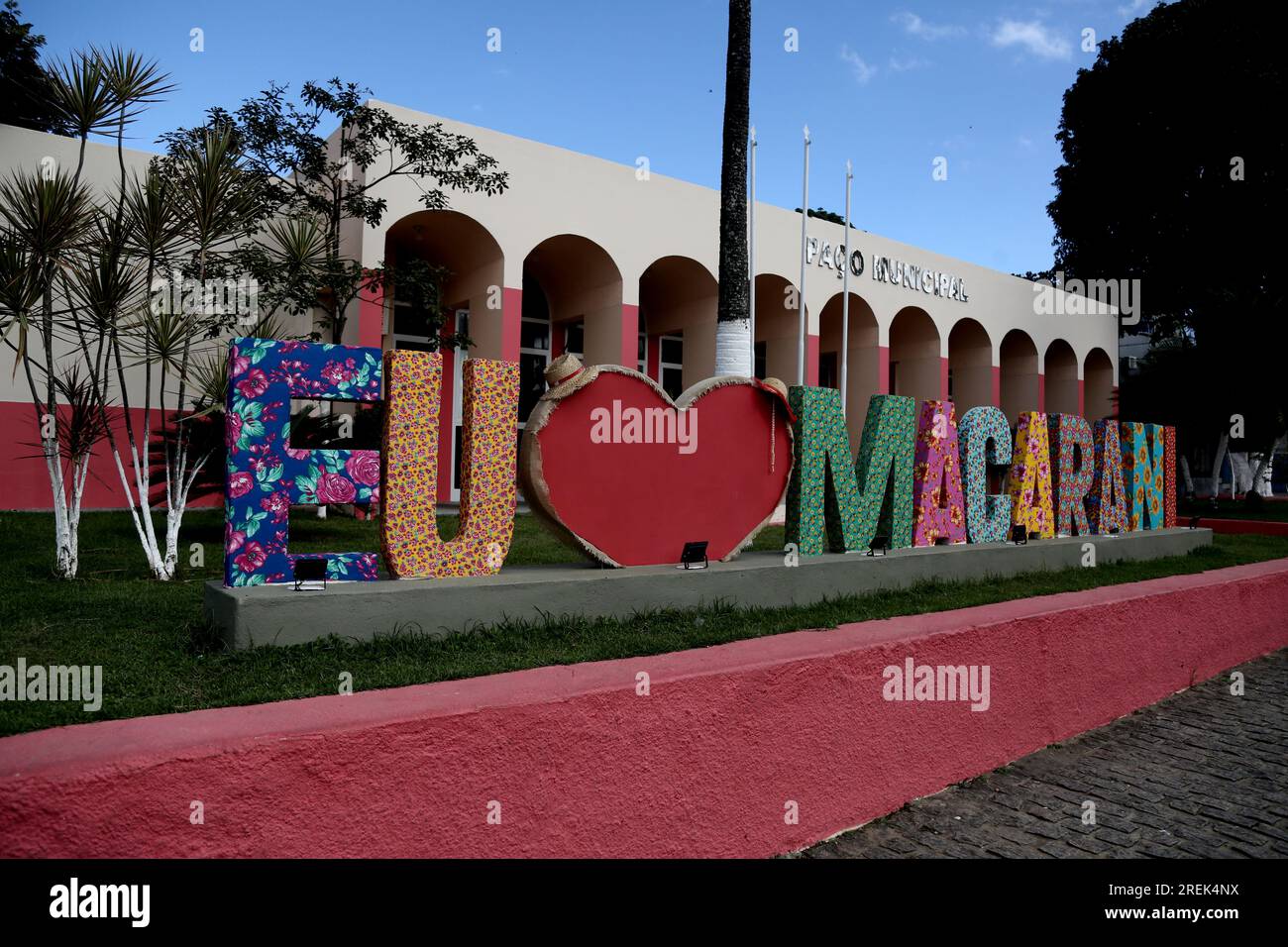 macarani, bahia, brazil - july 1, 2023: signpost as the name of the ...