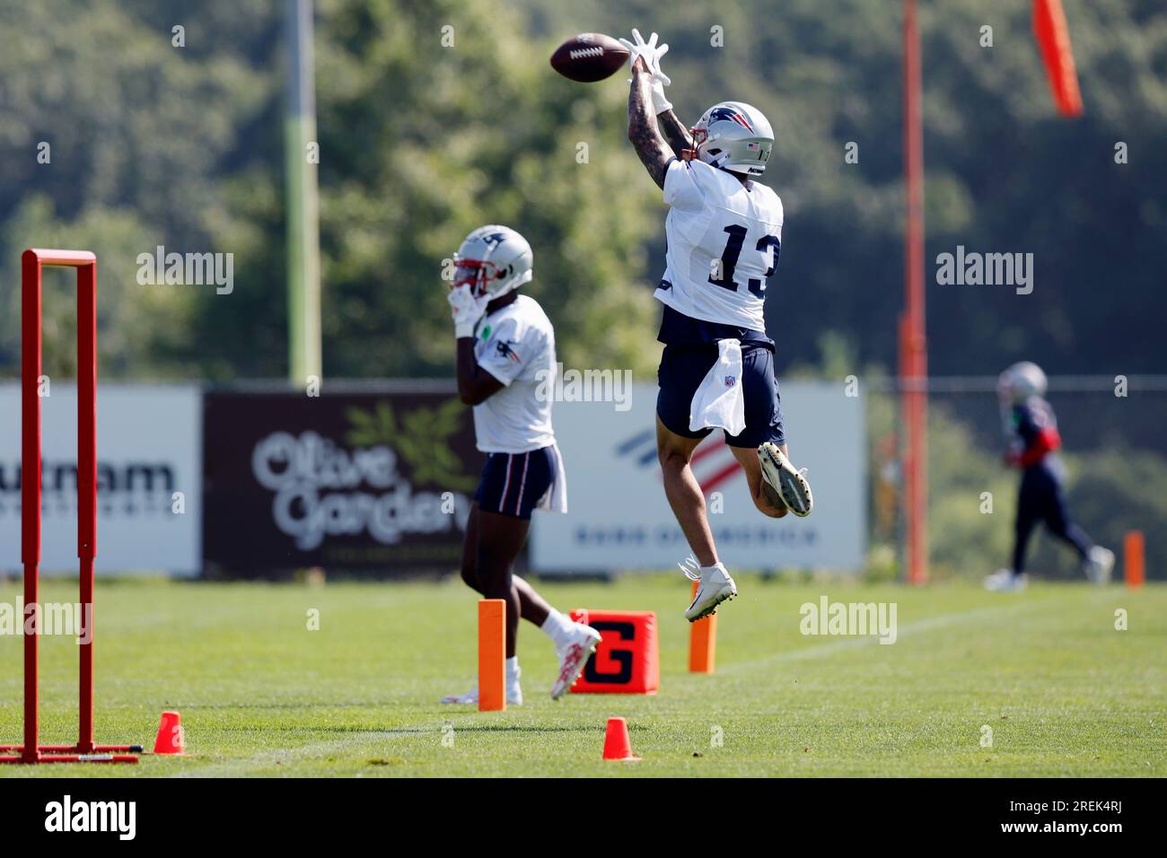 New England Patriots wide receiver Jalen Hurd (13) makes a catch during ...