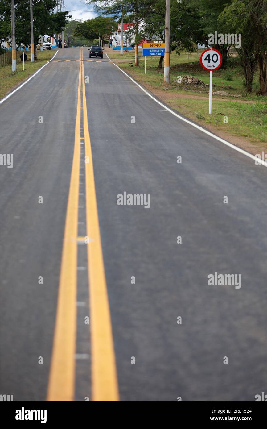 itaju do colonia, bahia, brazil - july 23, 2023: asphalt road on state ...