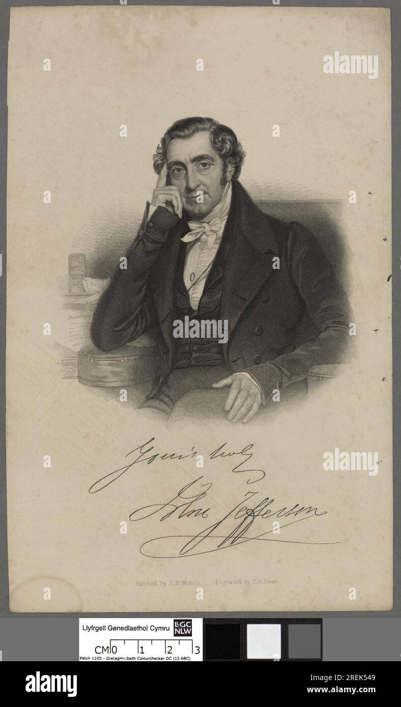 John Jefferson circa 1840 by Thomas Anthony Dean Stock Photo - Alamy