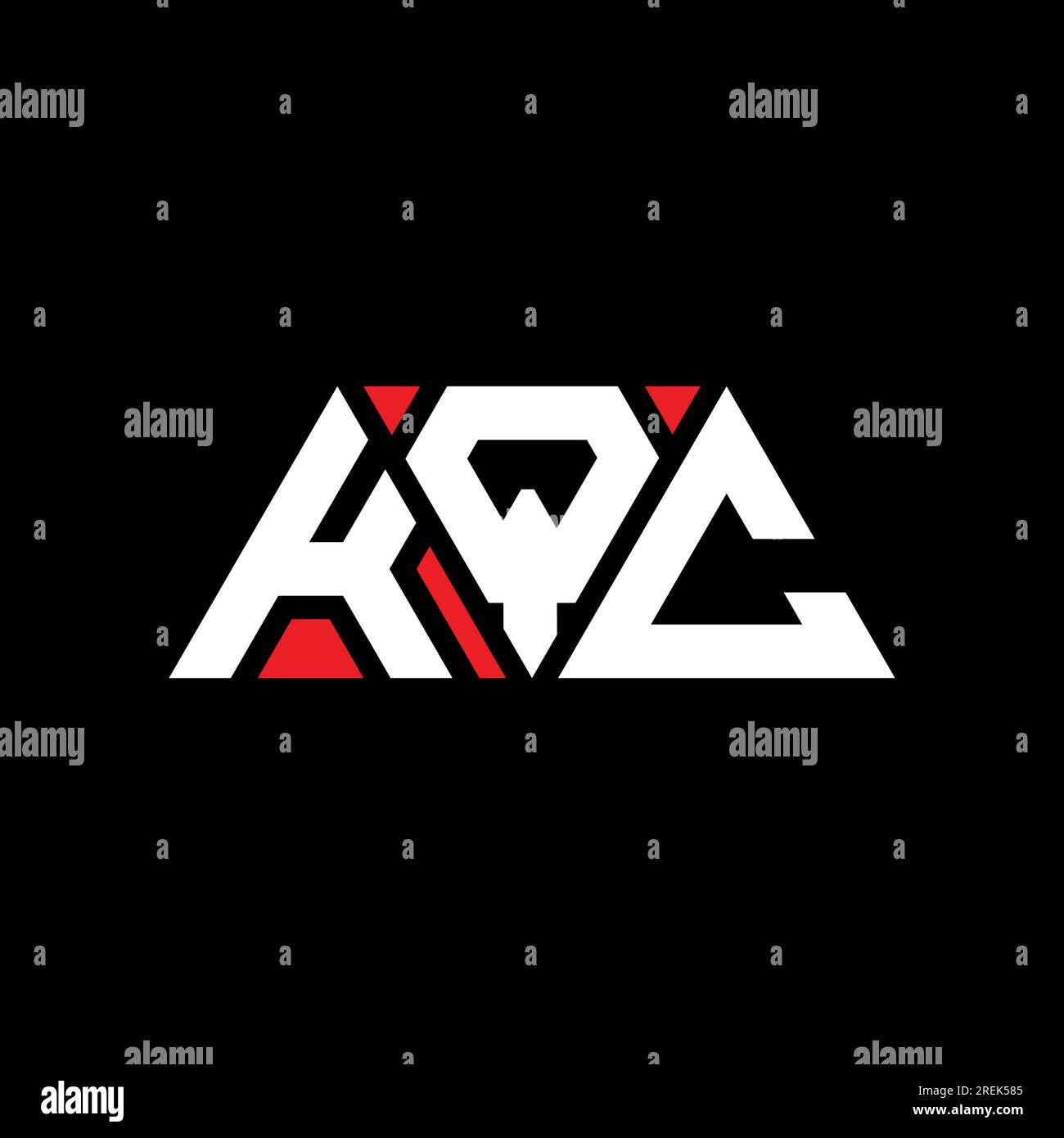 KQC triangle letter logo design with triangle shape. KQC triangle logo ...