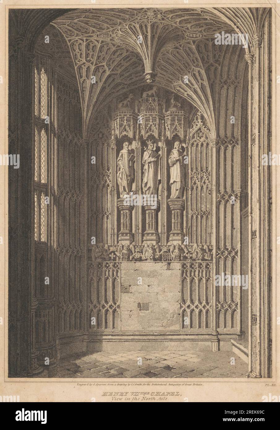 Henry VIIth Chapel, View in the North Aisle 1808 by Samuel Sparrow ...