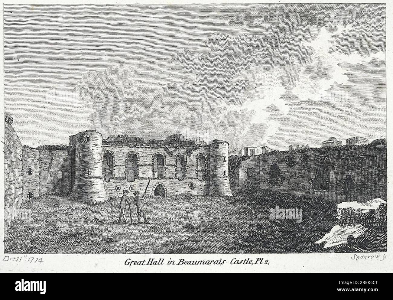 The great hall in Beaumarais Castle, pl. 2 1774 by Samuel Sparrow Stock ...