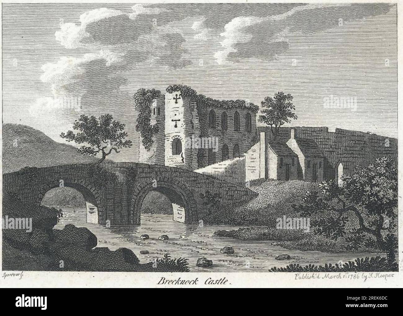 Brecknock Castle 1786 by Samuel Sparrow Stock Photo - Alamy