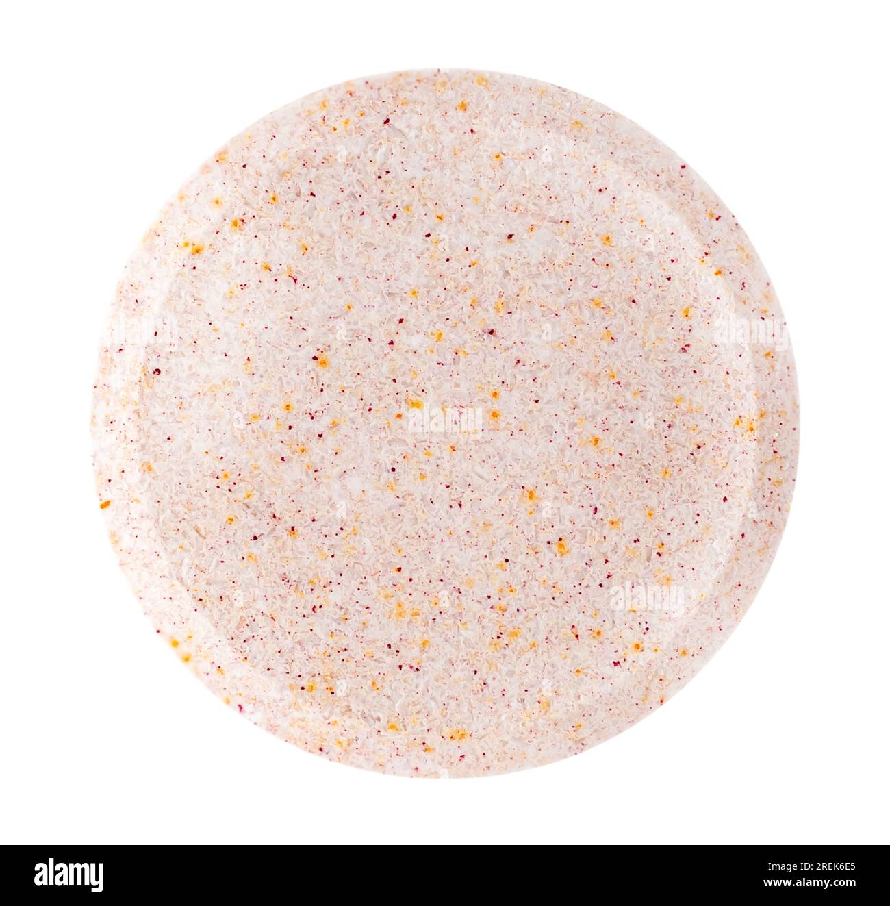 Round medical tablet on a white background. Vitamins in tablet form ...