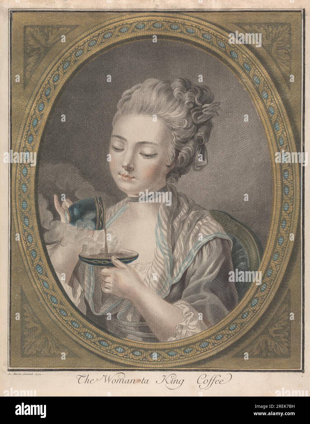 The Woman Taking Coffee circa 1774 by Louis-Marin Bonnet Stock Photo ...