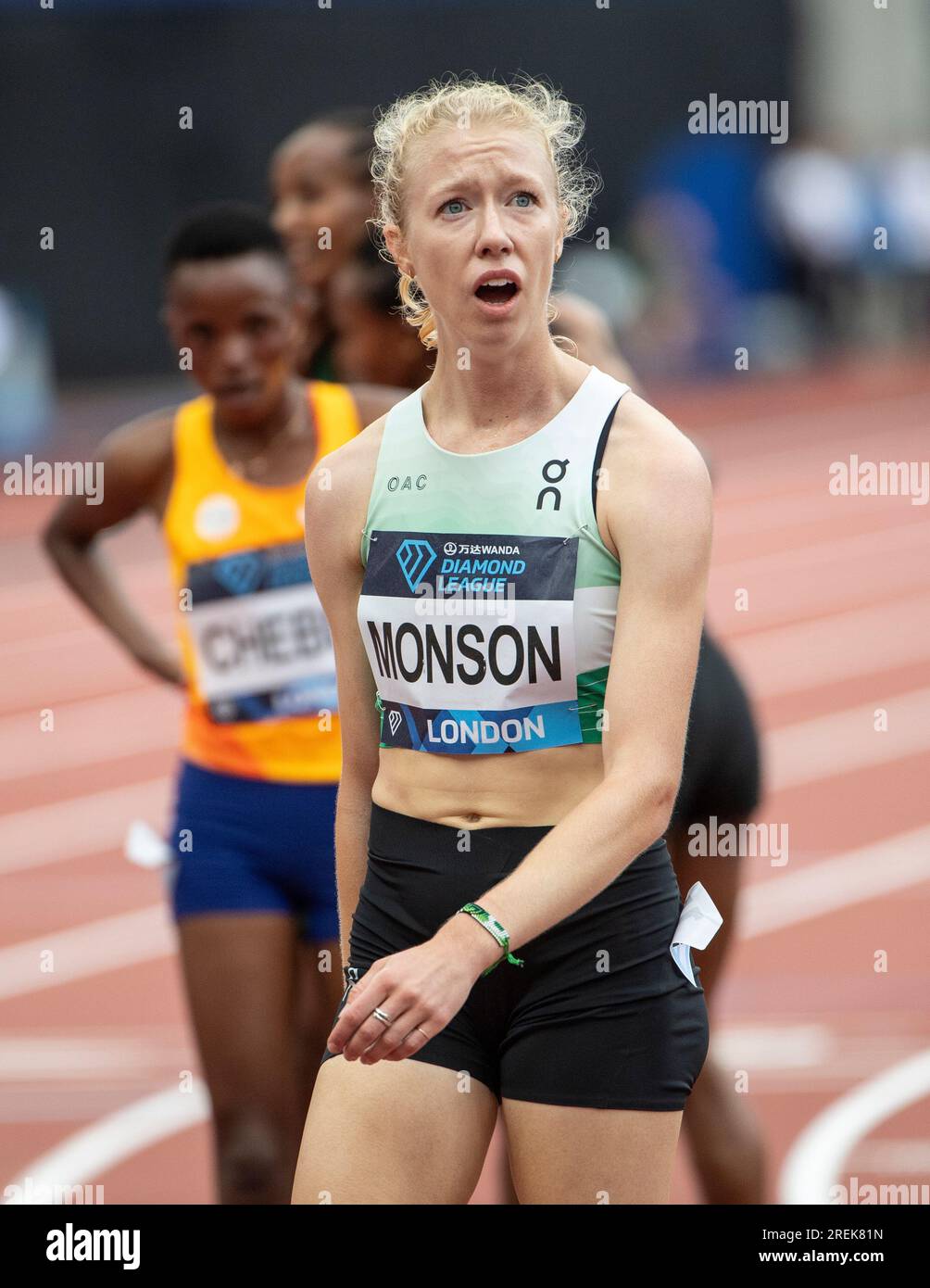 Alicia Monson of the USA competing in the women’s 5000m at the Wanda ...
