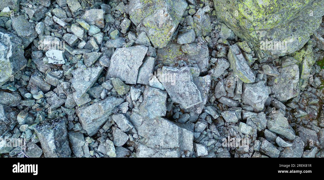 Rocky Boulder Field in the Canadian Mountain Landscape. Aerial Nature ...