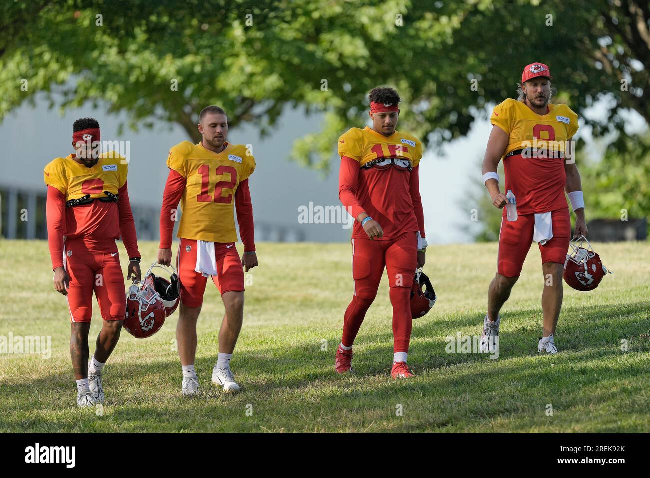 Kansas City Chiefs quarterbacks from left to right, Chris Oladokun ...