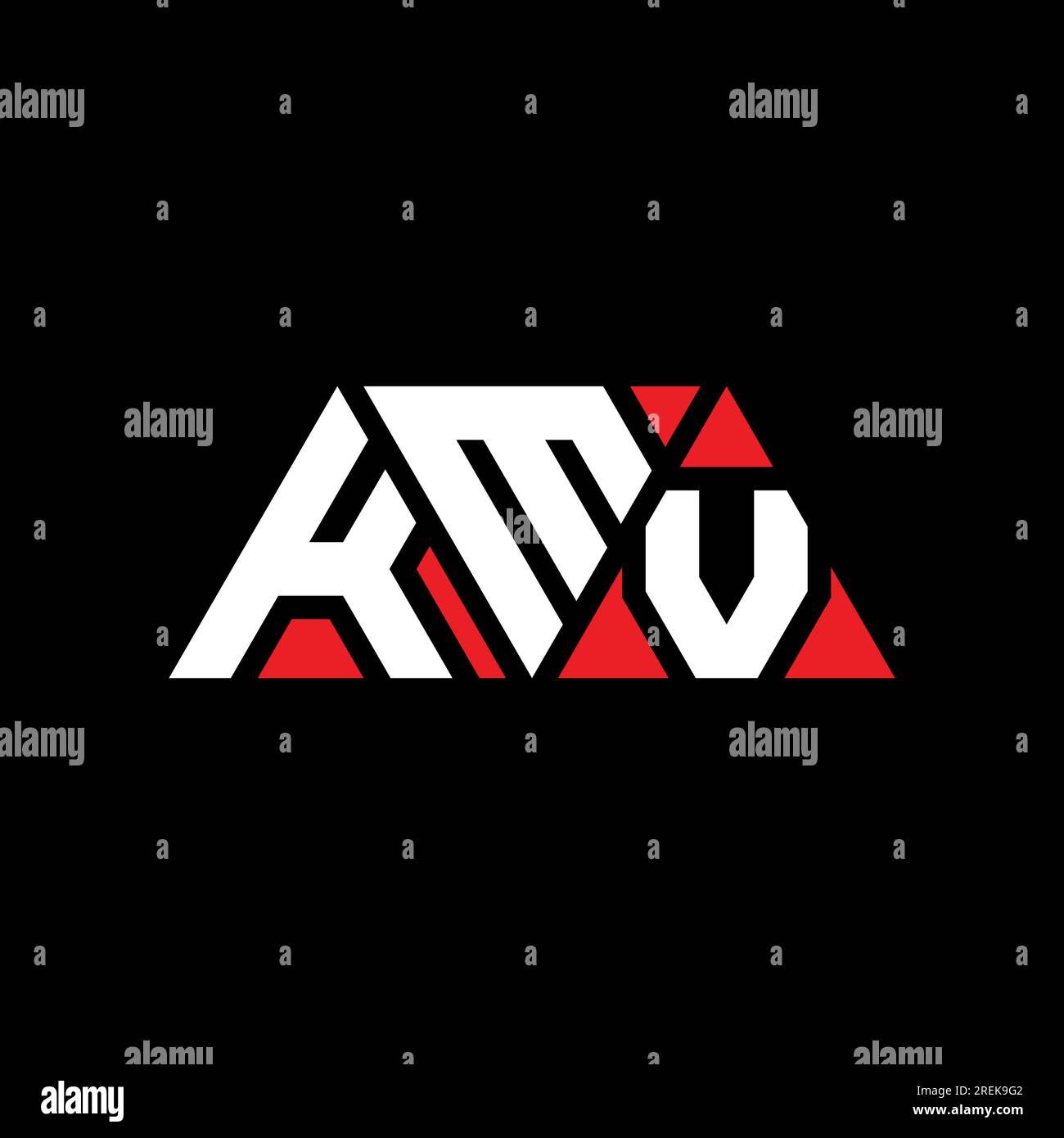 KMV triangle letter logo design with triangle shape. KMV triangle logo ...