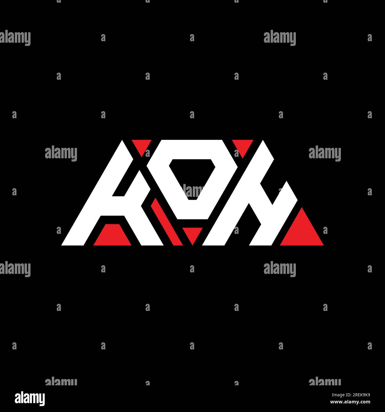 KOH triangle letter logo design with triangle shape. KOH triangle logo ...