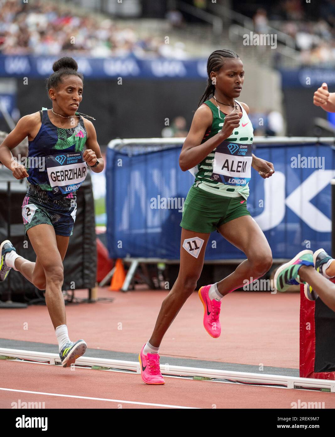 Mizan Alem of Ethiopia competing in the women’s 5000m at the Wanda ...