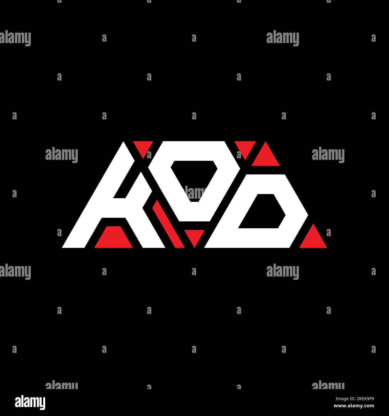 KOD triangle letter logo design with triangle shape. KOD triangle logo ...