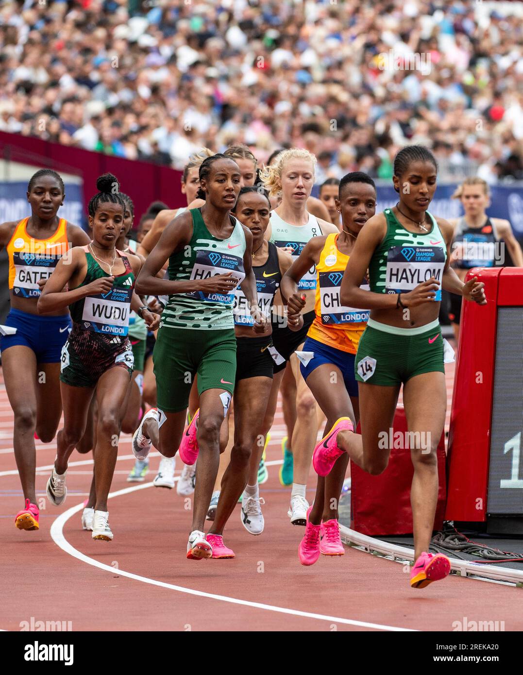 Sifan Hassan of the Netherlands competing in the women’s 5000m at the ...