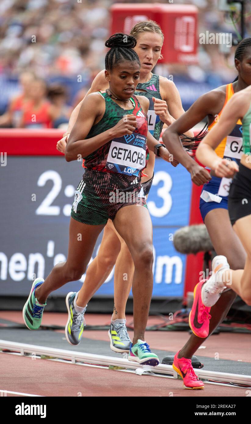 Senayet Getachew of Ethiopia competing in the women’s 5000m at the ...