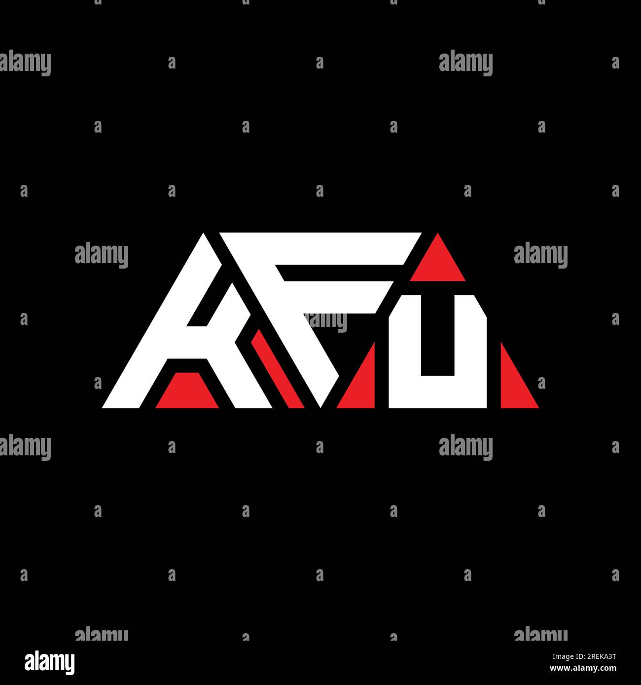 KFU triangle letter logo design with triangle shape. KFU triangle logo ...