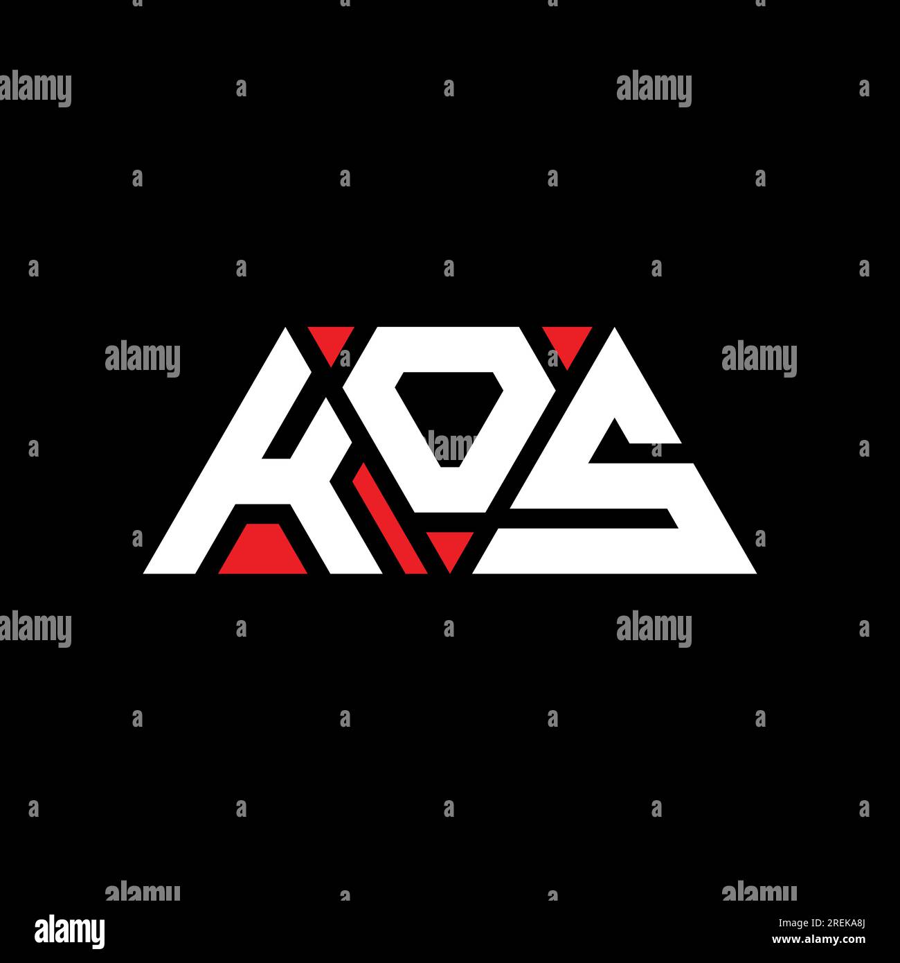 KOS triangle letter logo design with triangle shape. KOS triangle logo ...