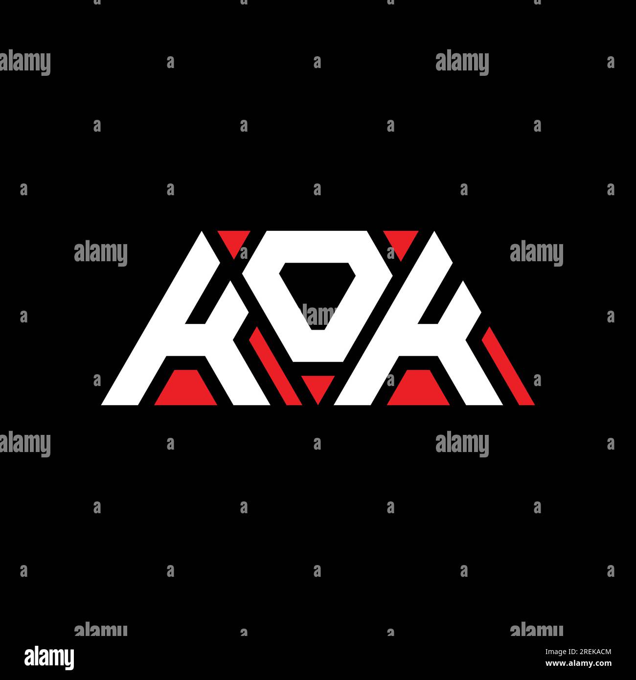 KOK triangle letter logo design with triangle shape. KOK triangle logo ...