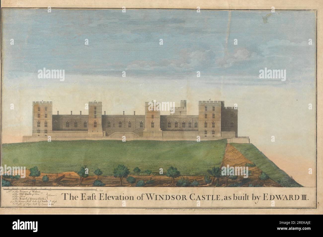 The East Elevation of Windsor Castle, as built by Edward III by Thomas ...