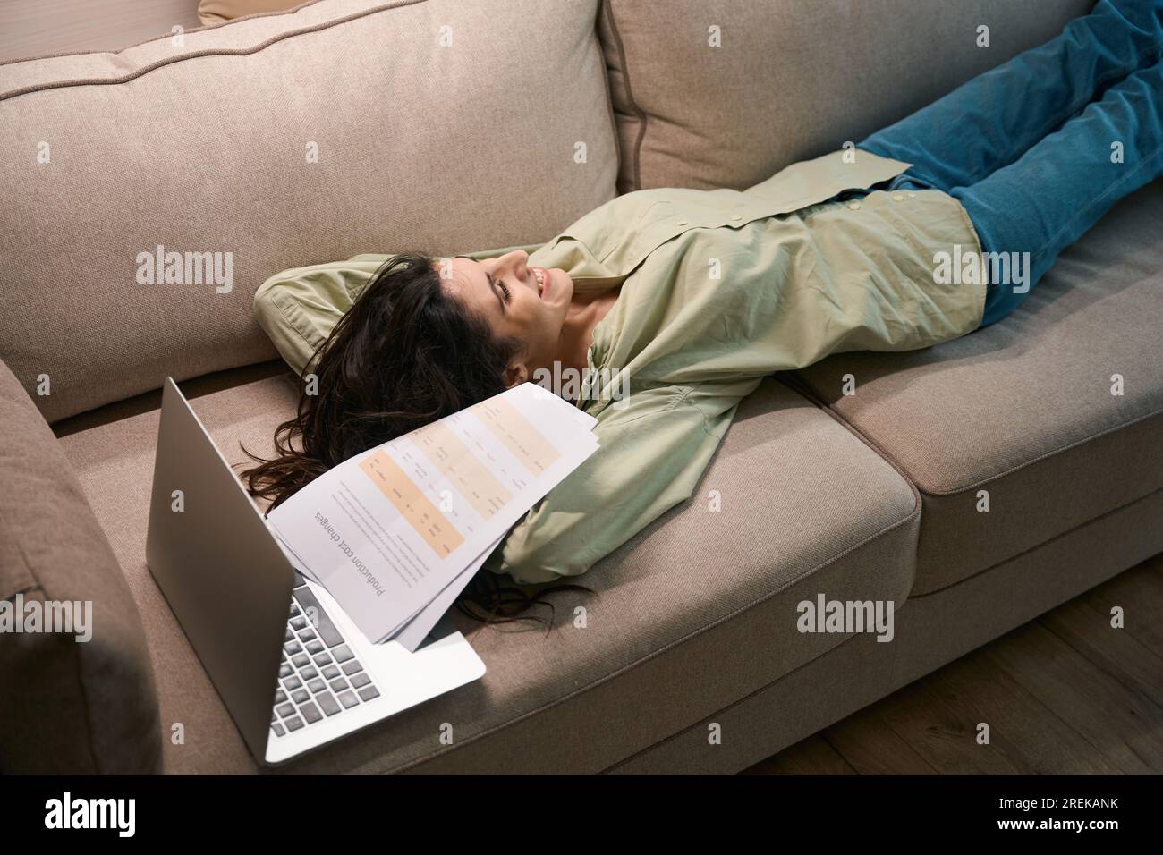 Female freelancer having rest hi-res stock photography and images - Alamy