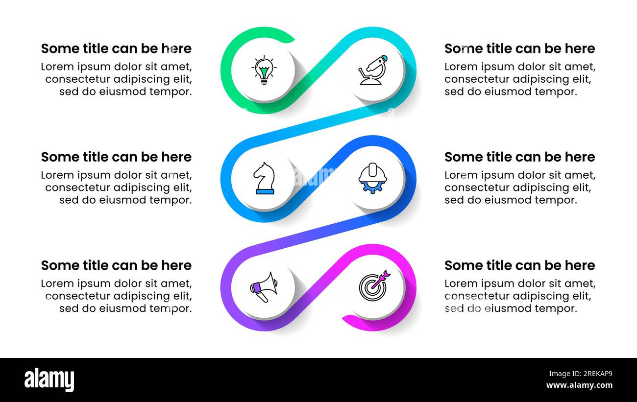Infographic template with icons and 6 options or steps. Line. Can be ...