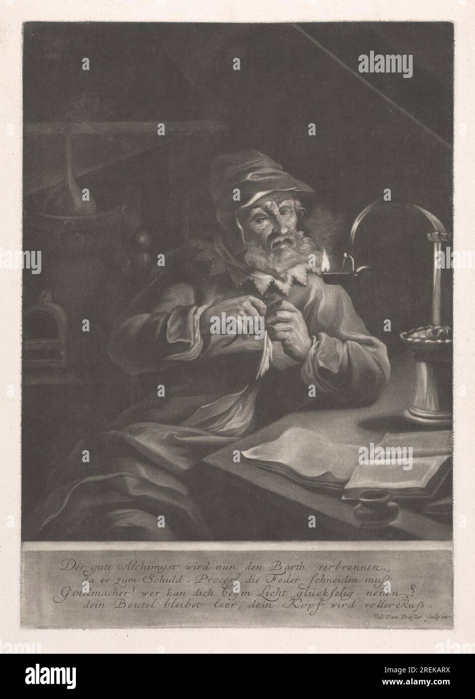 Der Gute Alchimyst wird nun den Barth Verbrennen, da er zum Schuld ...