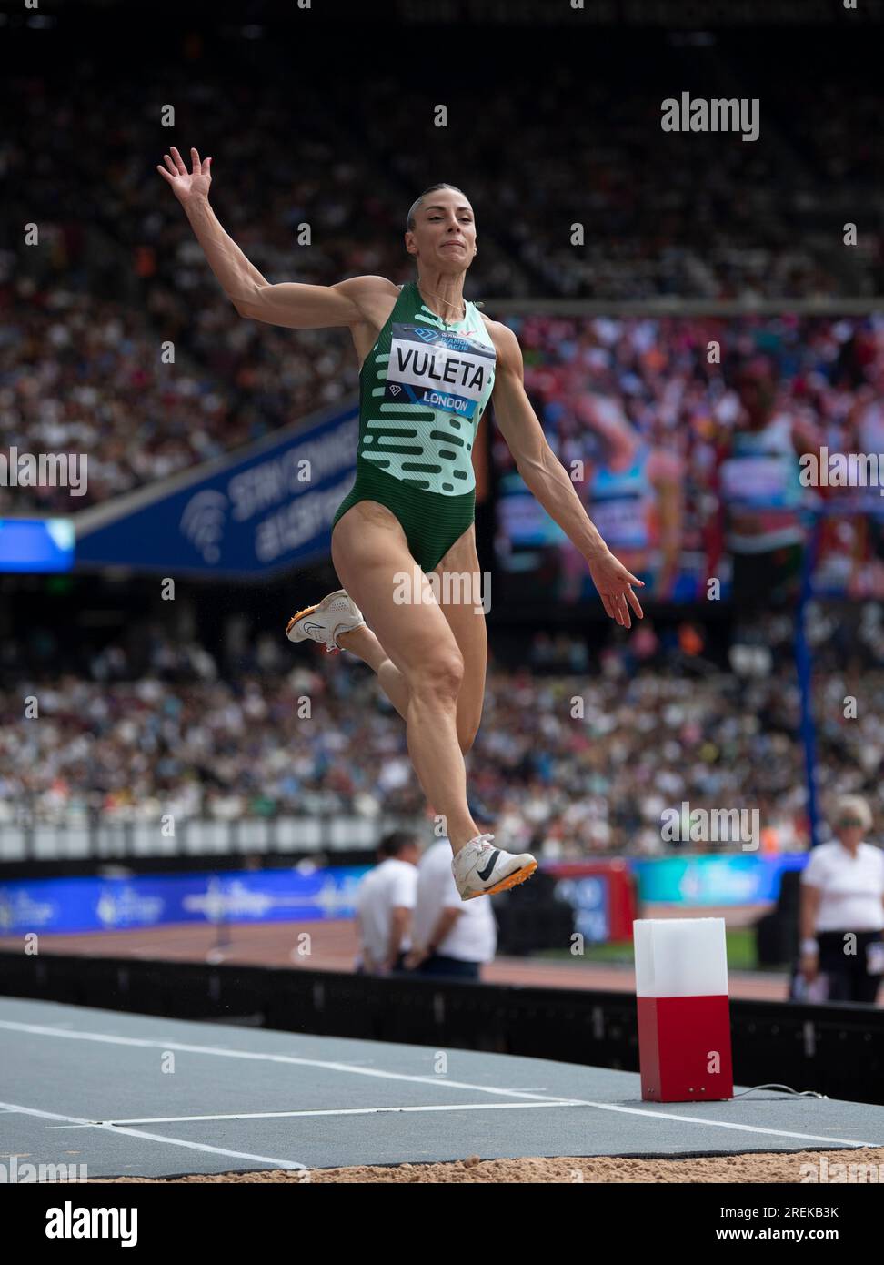 Ivana Vuleta of Serbia competing in the women’s long jump at the Wanda ...