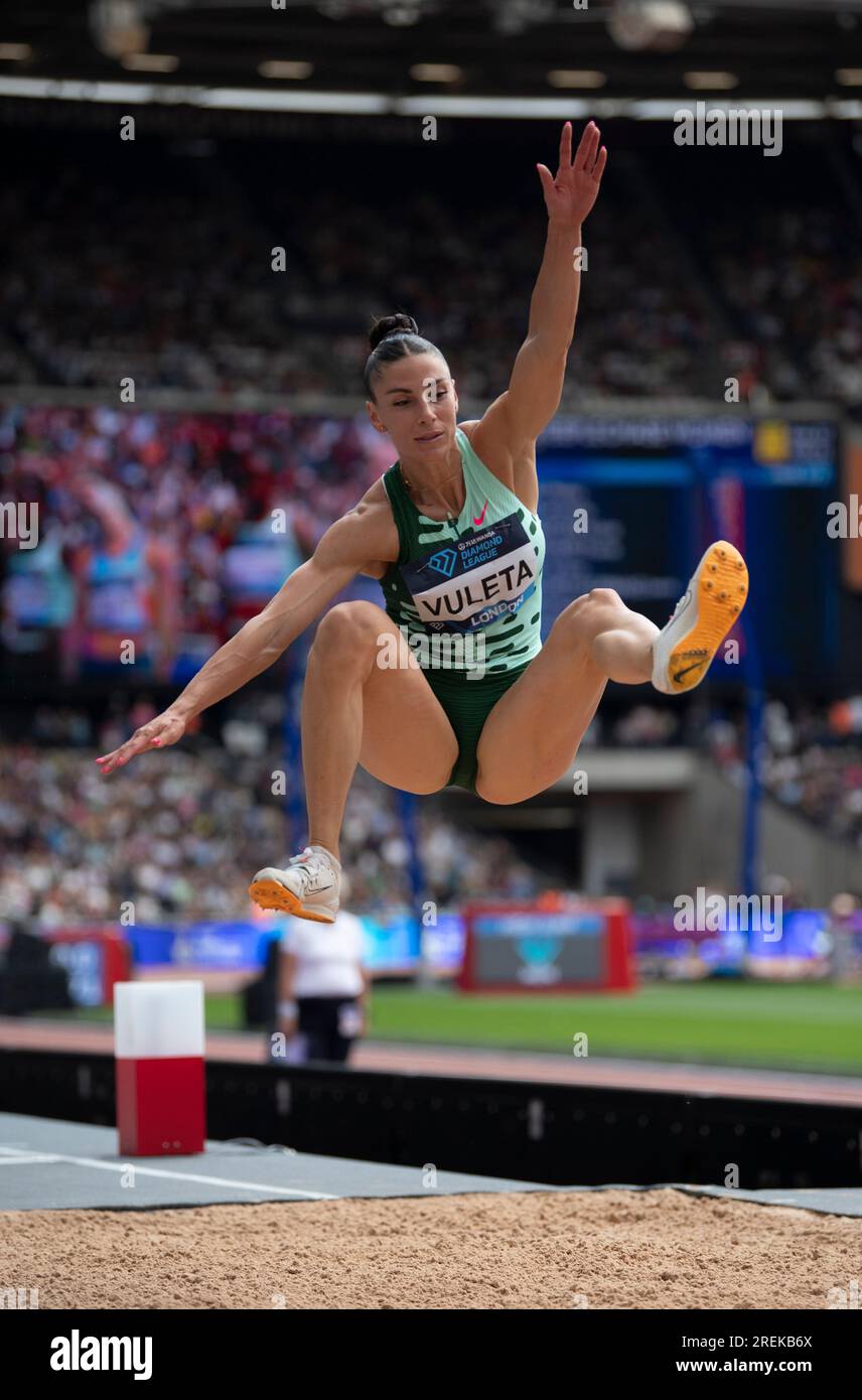 Ivana Vuleta of Serbia competing in the women’s long jump at the Wanda ...