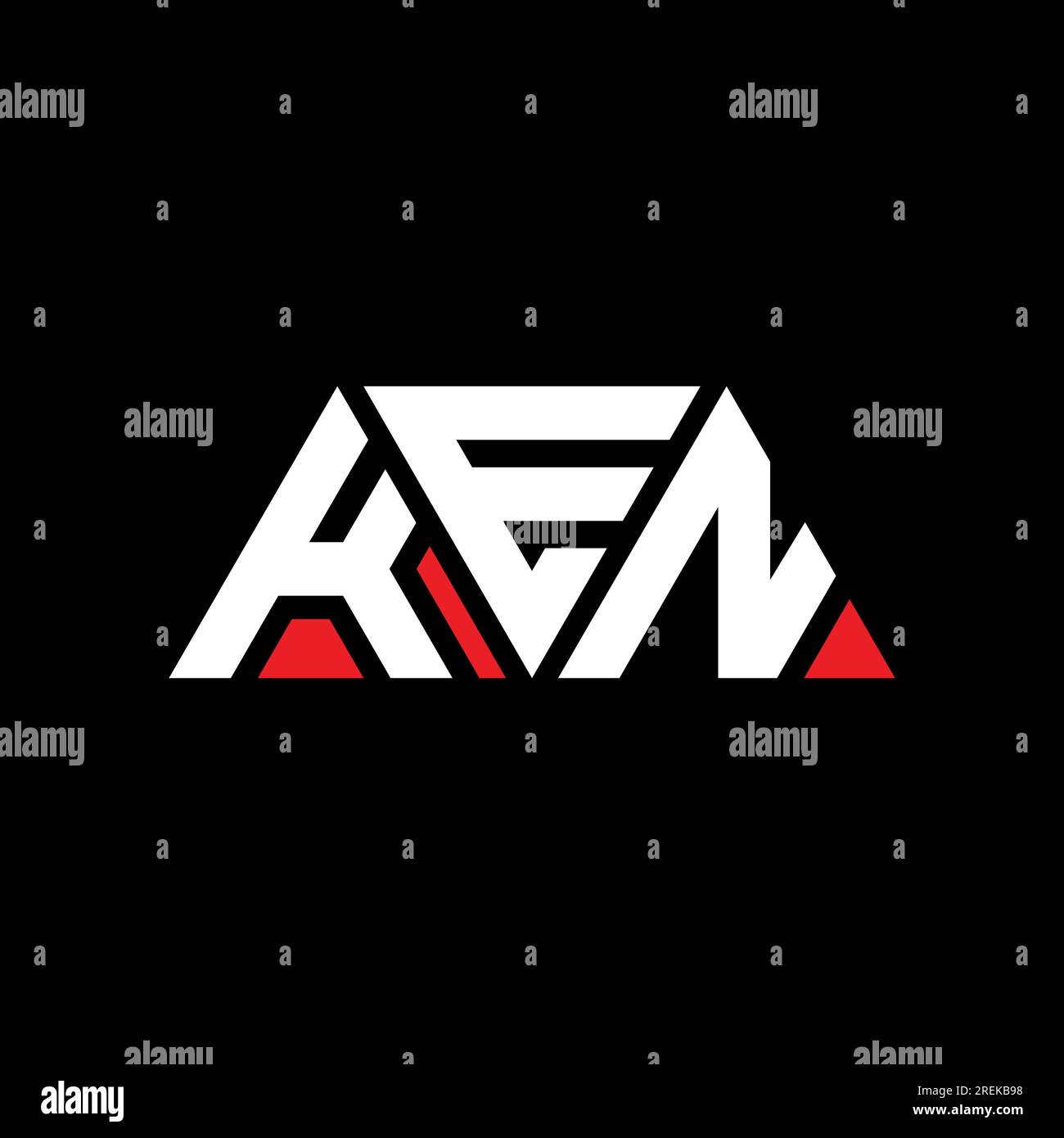 KEN triangle letter logo design with triangle shape. KEN triangle logo ...