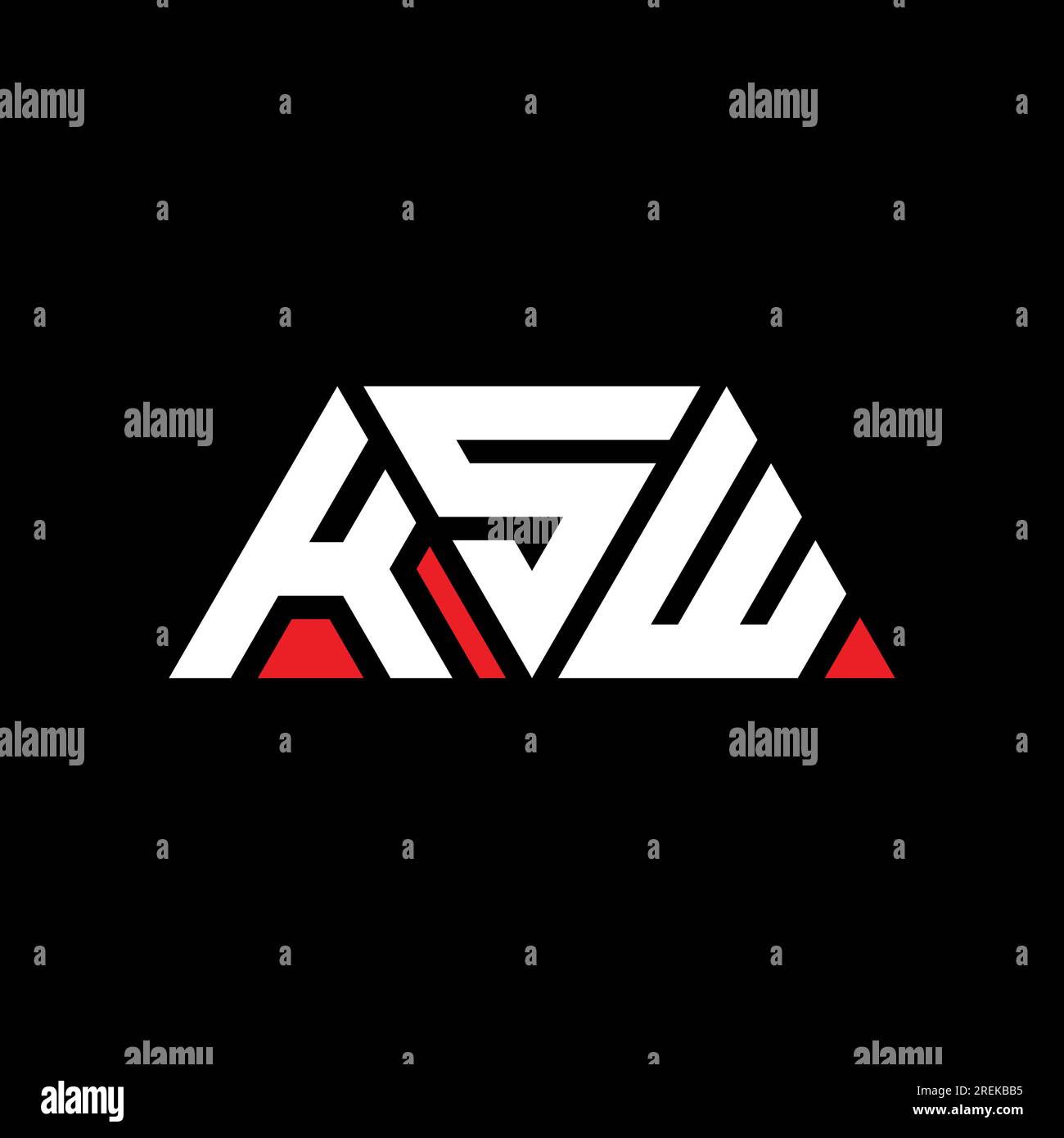 KSW triangle letter logo design with triangle shape. KSW triangle logo ...