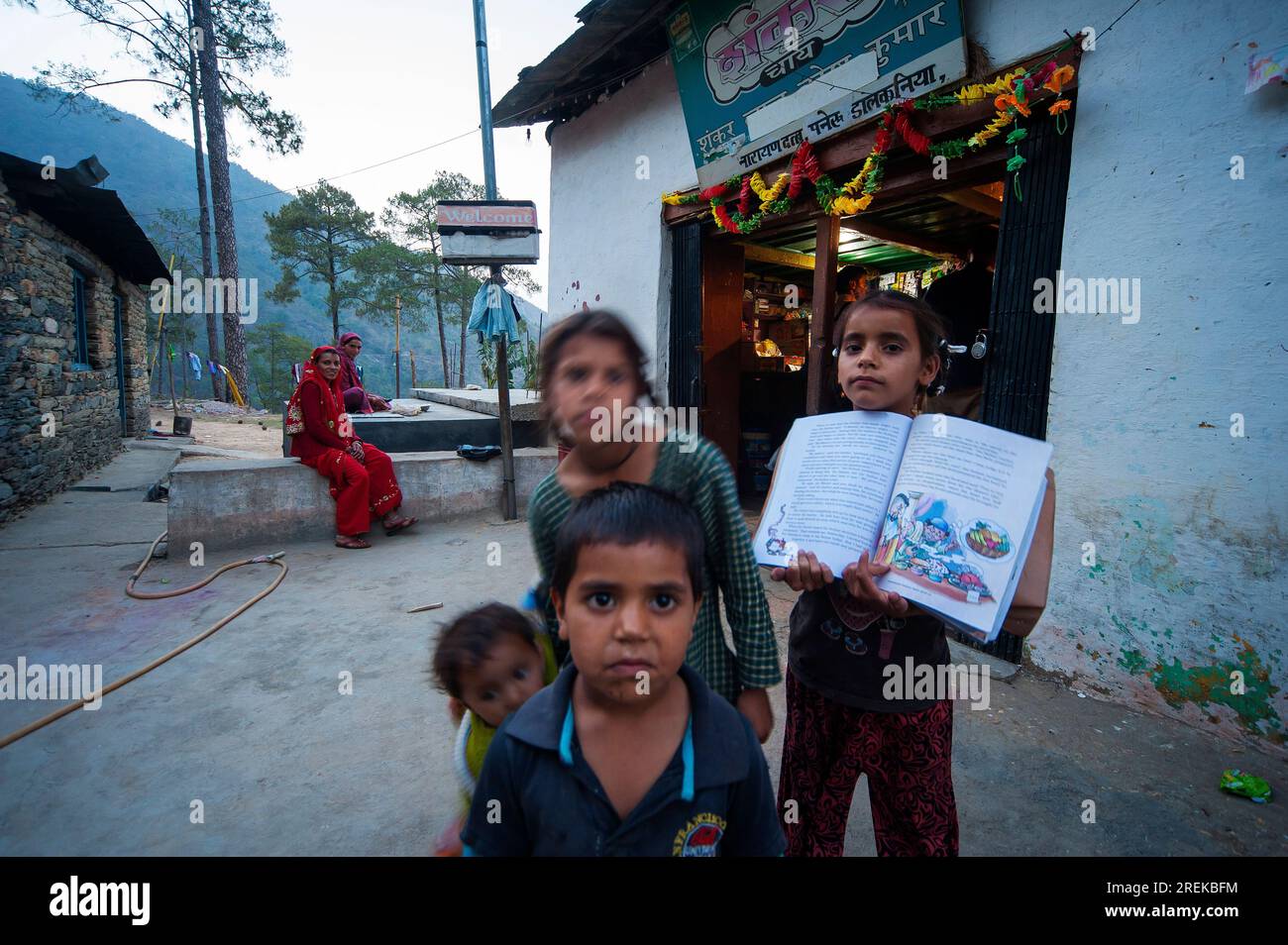 Kids of the Nandhour Valley, Dalkanya village, Uttarakhand, India Stock ...