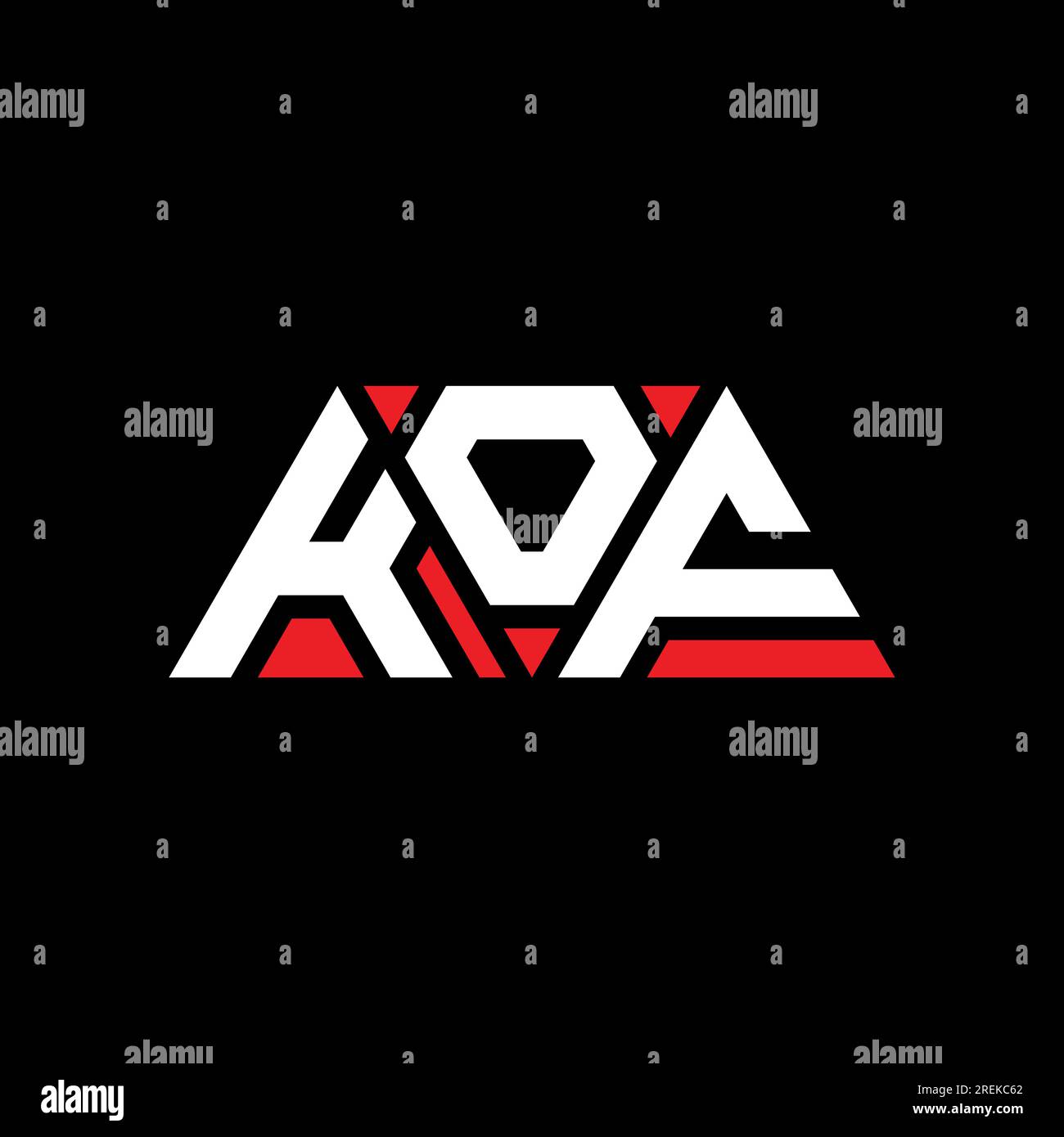 KOF triangle letter logo design with triangle shape. KOF triangle logo ...