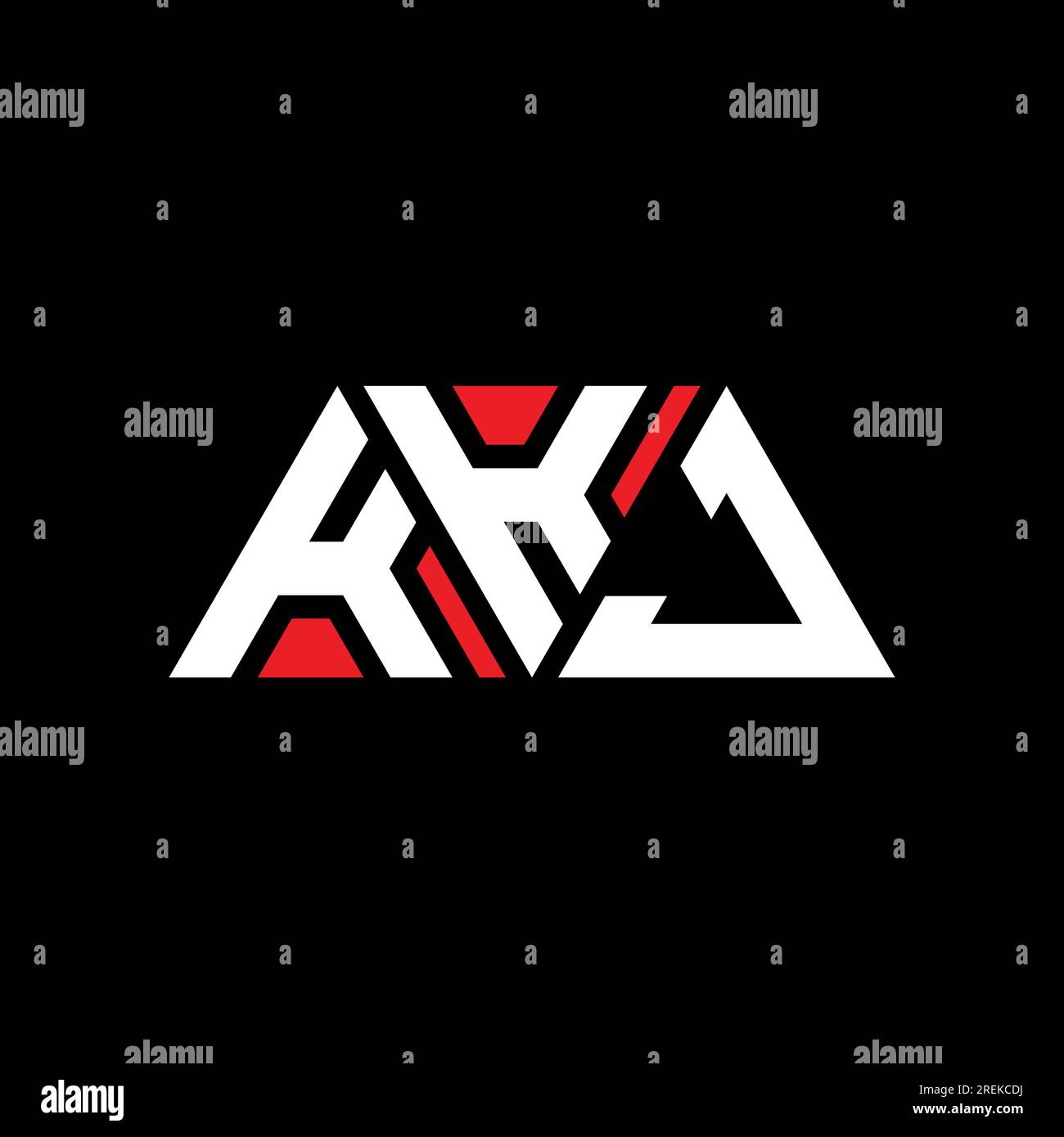 KKJ triangle letter logo design with triangle shape. KKJ triangle logo ...