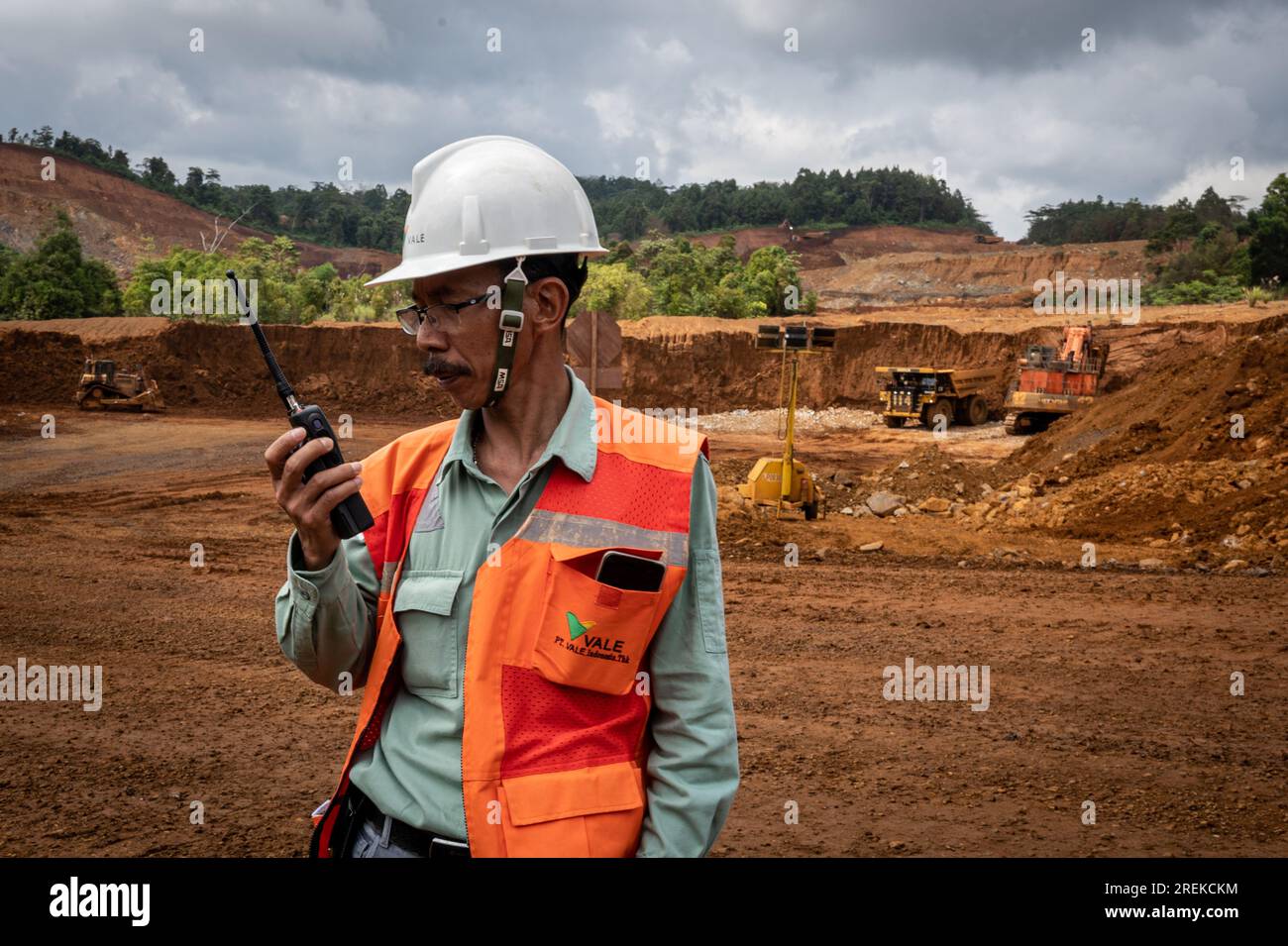 Soroako, Indonesia. 28th July, 2023. A worker seen at the Nickel mine ...