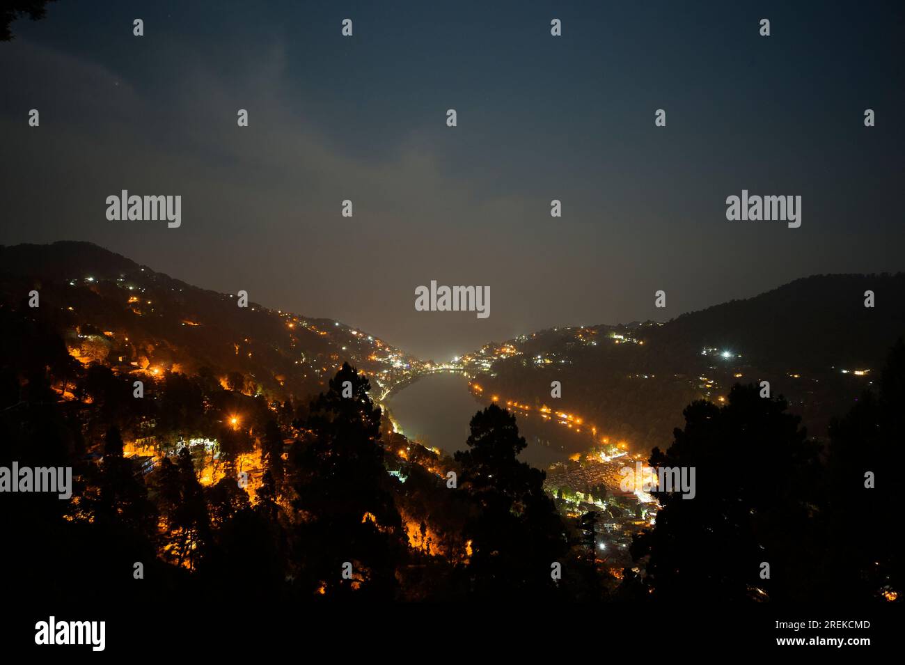 Nainital lake at night, Uttarakhand, India Stock Photo - Alamy