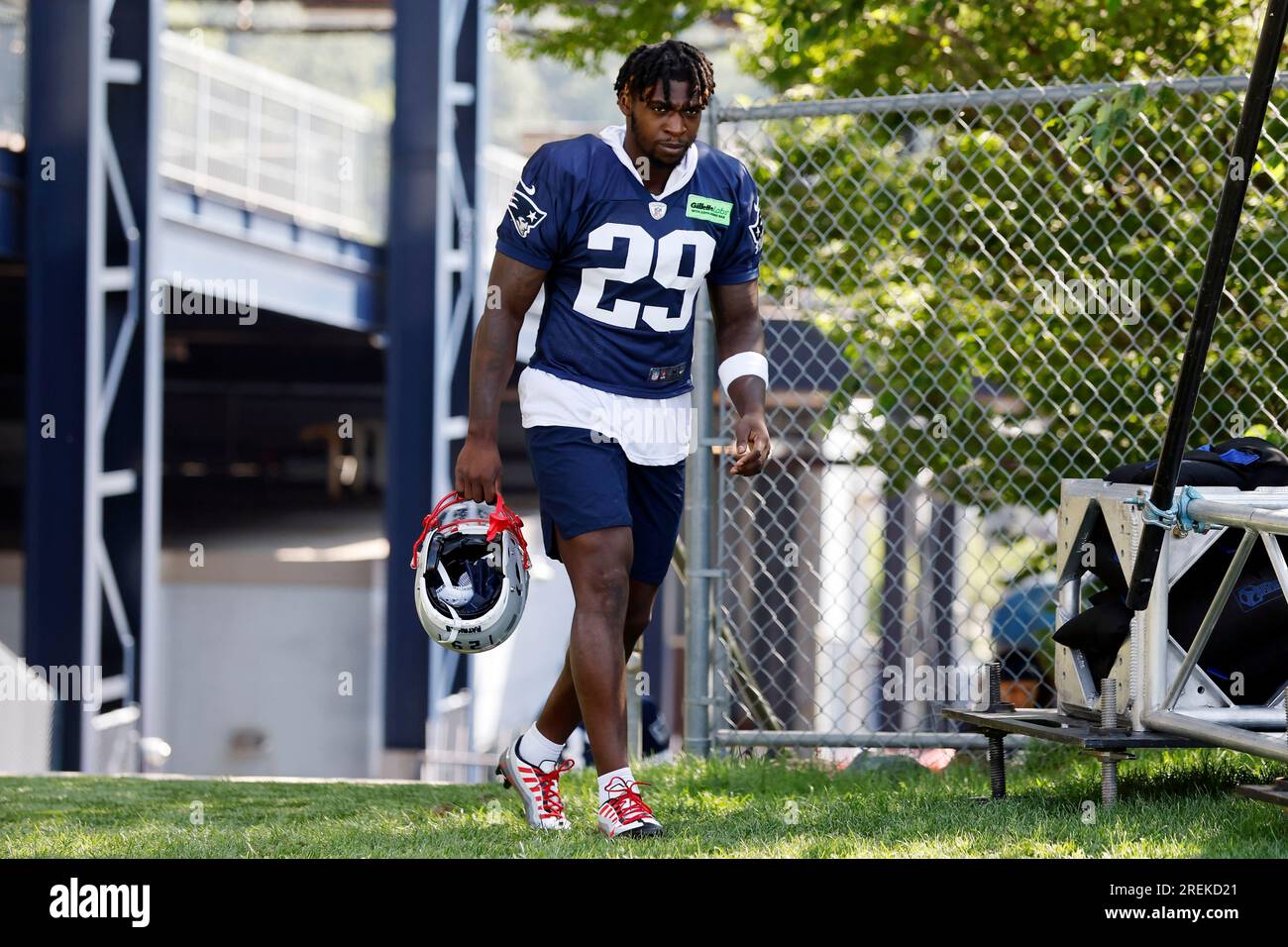 New England Patriots defensive back Brad Hawkins (29) during an NFL ...