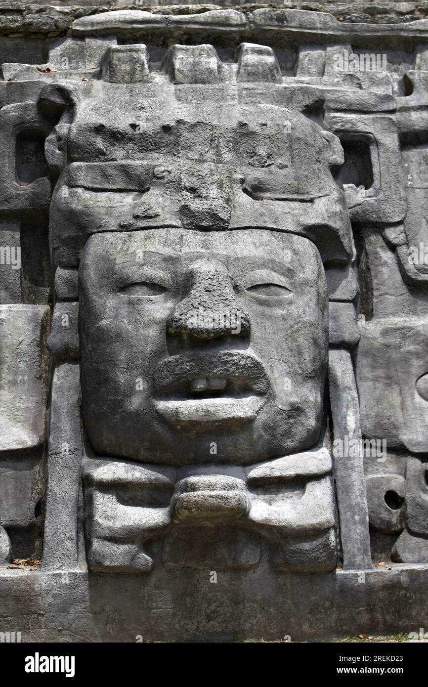 Lamanai Mayan Mask Stock Photo - Alamy