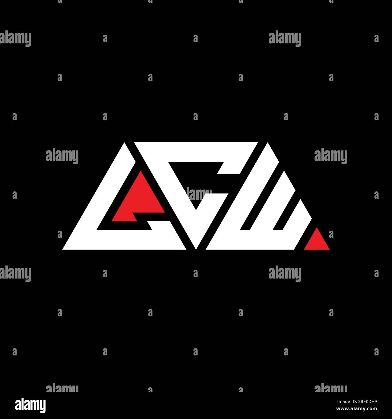 LCW triangle letter logo design with triangle shape. LCW triangle logo ...