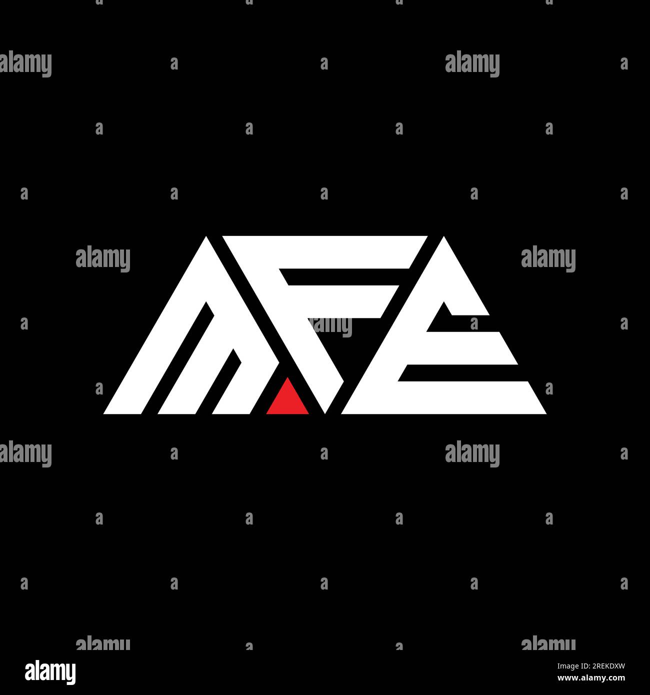 MFE triangle letter logo design with triangle shape. MFE triangle logo ...