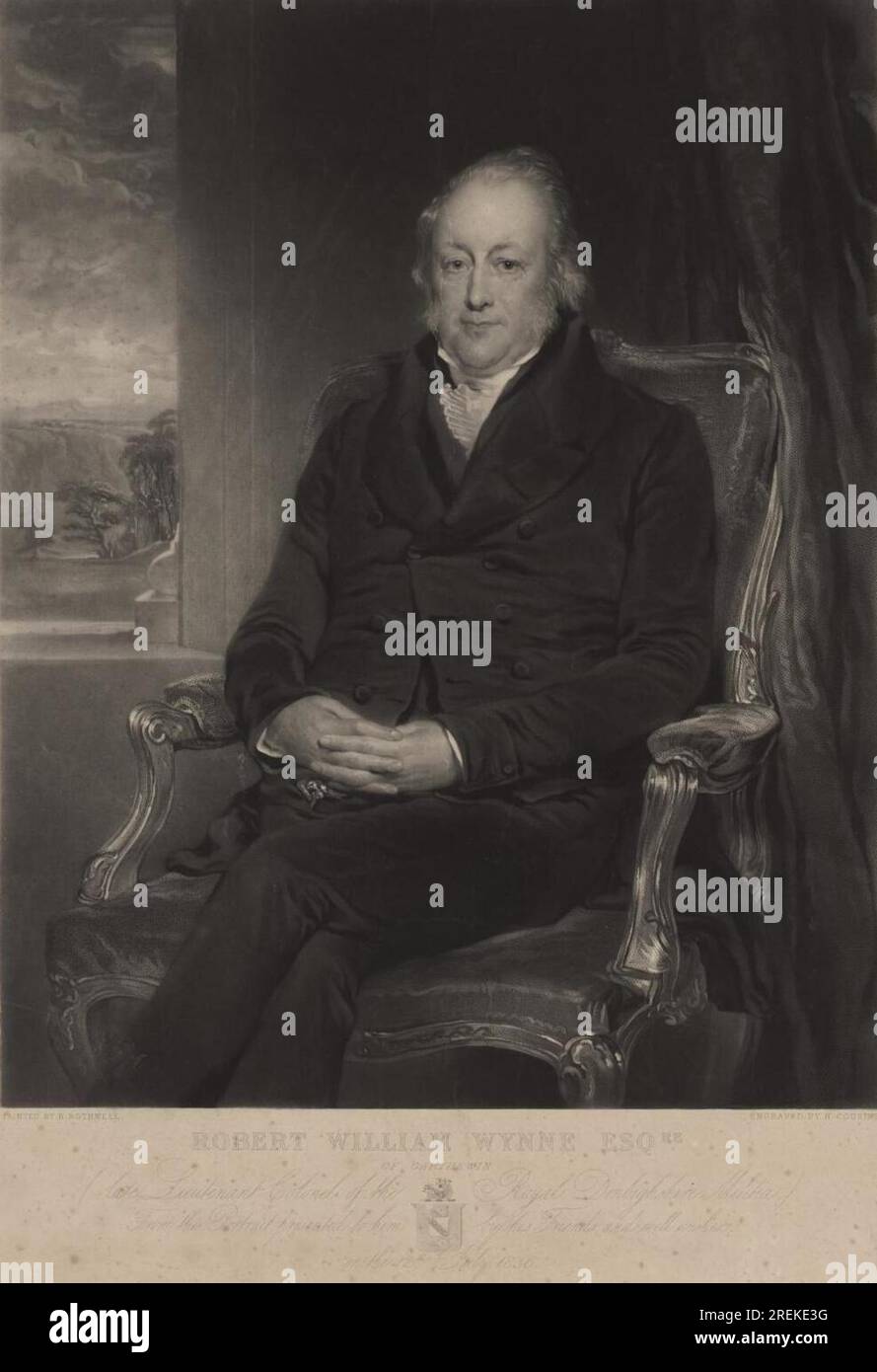 Robert William Wynne Esqre. of Garthewin 1837 by Henry Cousins Stock Photo - Alamy