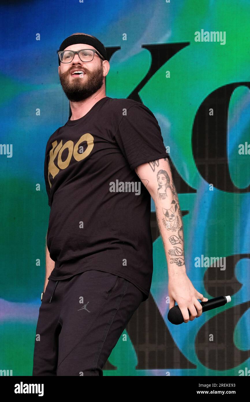 Lulworth, UK. 28th July, 2023. Bryan Atchison with North American ...