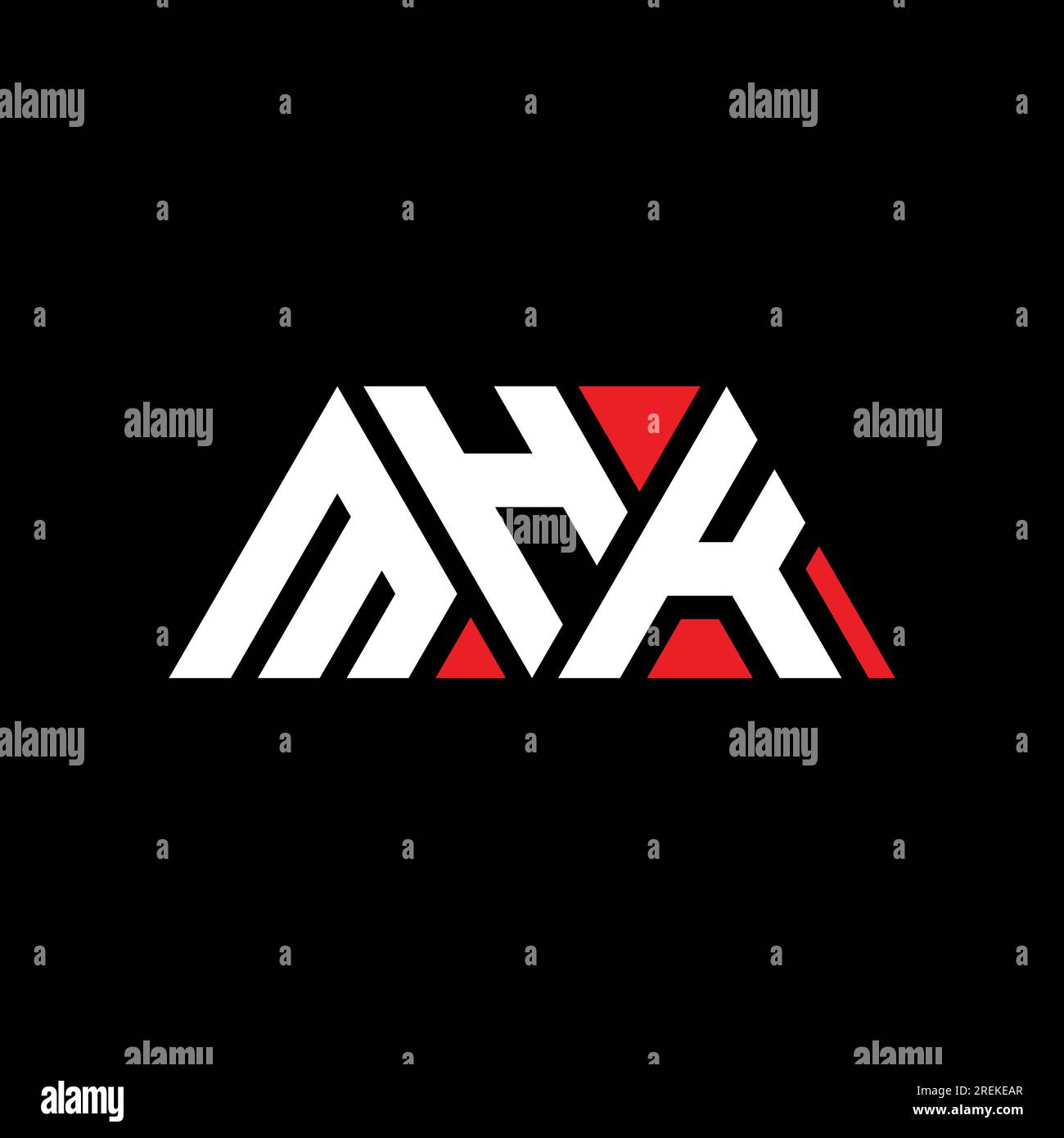 MHK triangle letter logo design with triangle shape. MHK triangle logo ...