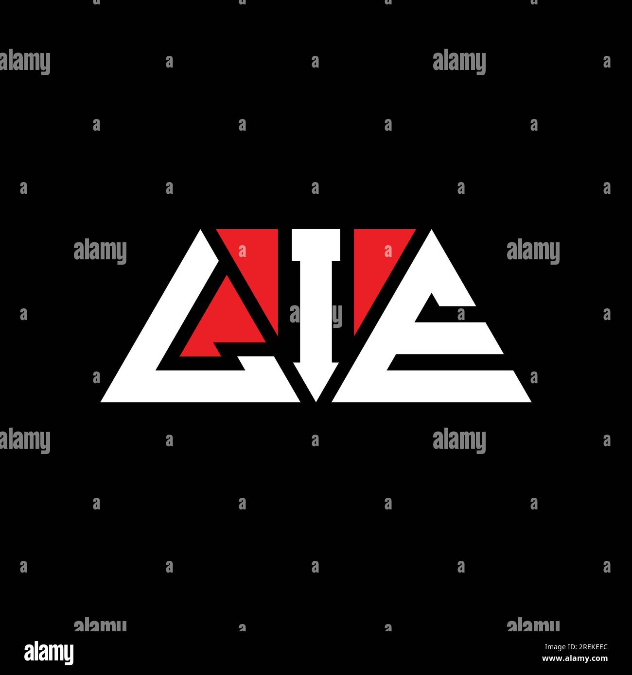 LIE triangle letter logo design with triangle shape. LIE triangle logo ...