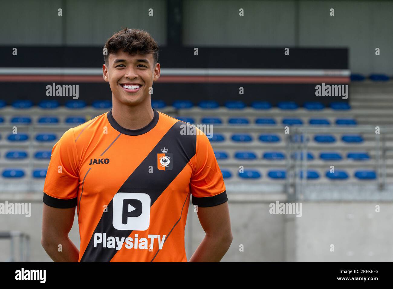 Deinze, Belgium. 28th July, 2023. Ilhan Fandi (19) of KMSK Deinze ...
