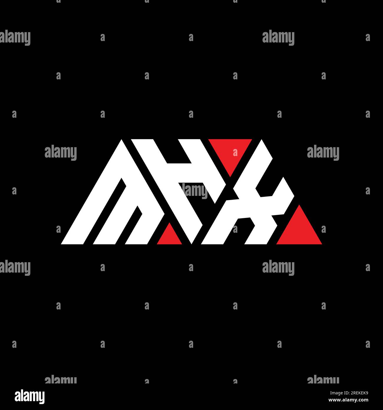 MHX triangle letter logo design with triangle shape. MHX triangle logo ...