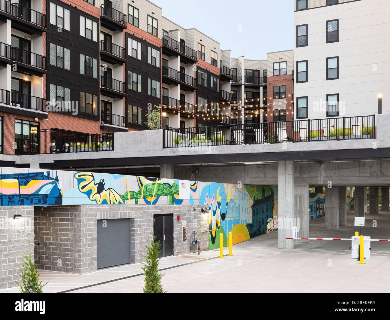 Mural in residential parking garage Stock Photo - Alamy